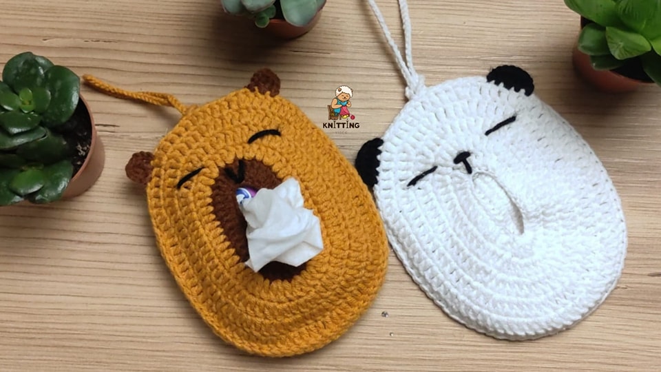 Sleepy Animals Tissue Holder Pouches Crochet: A Cute and Practical ...
