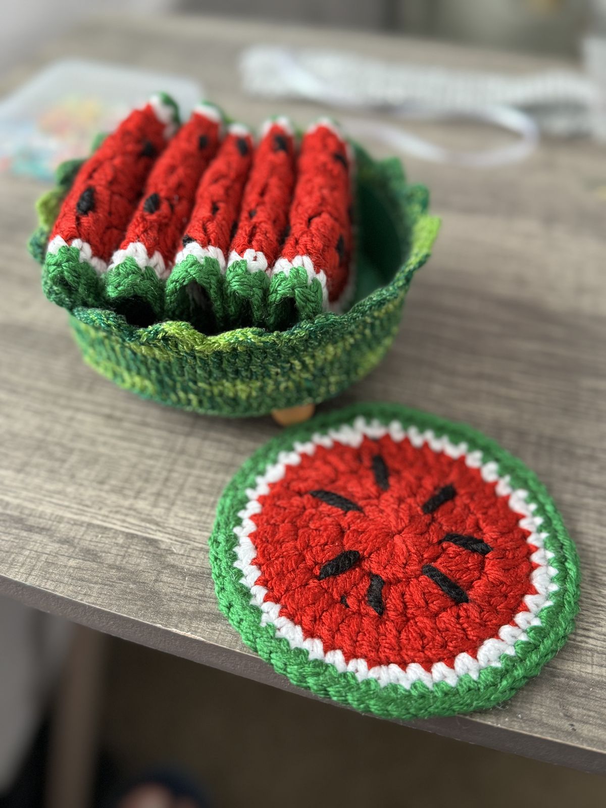 Watermelon Coasters - Crochet Pattern
