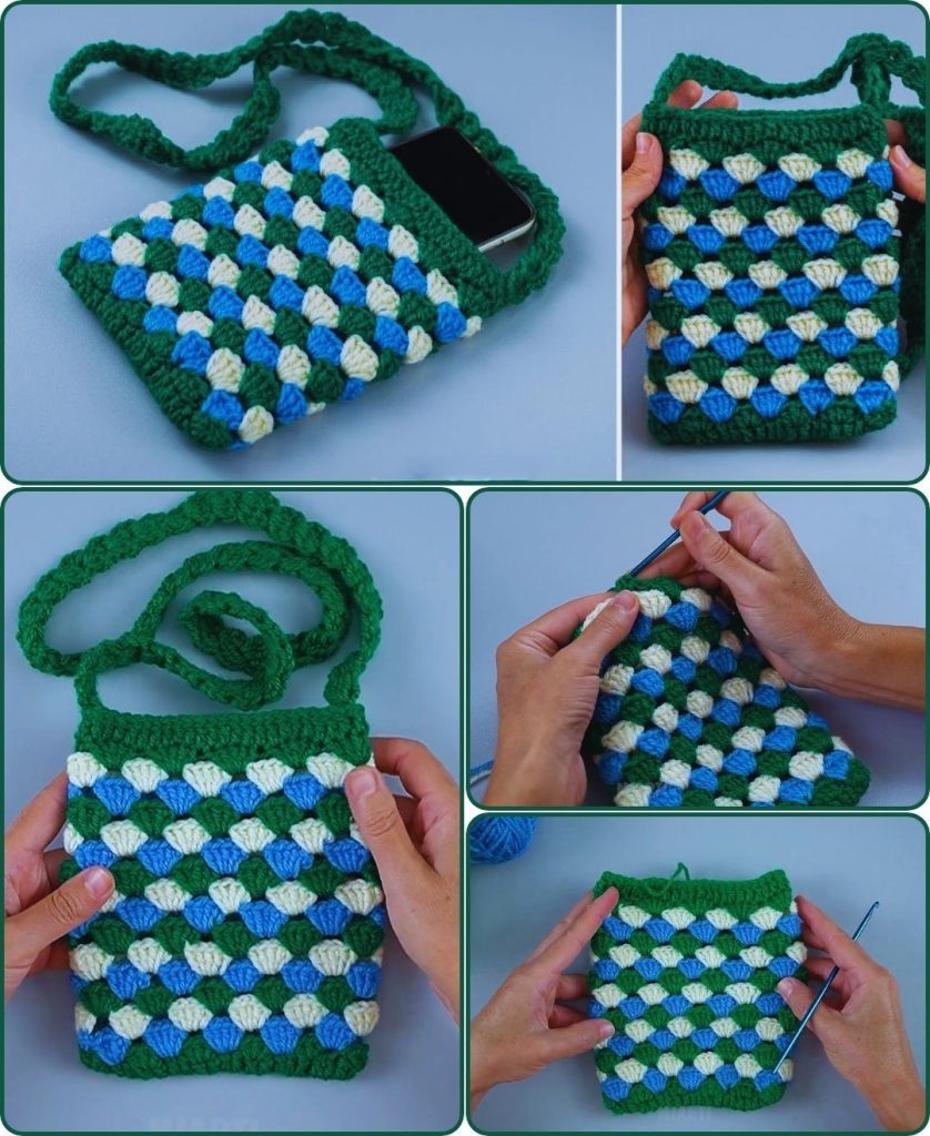Crochet a Phone Bag with a Simple Stitch Pattern