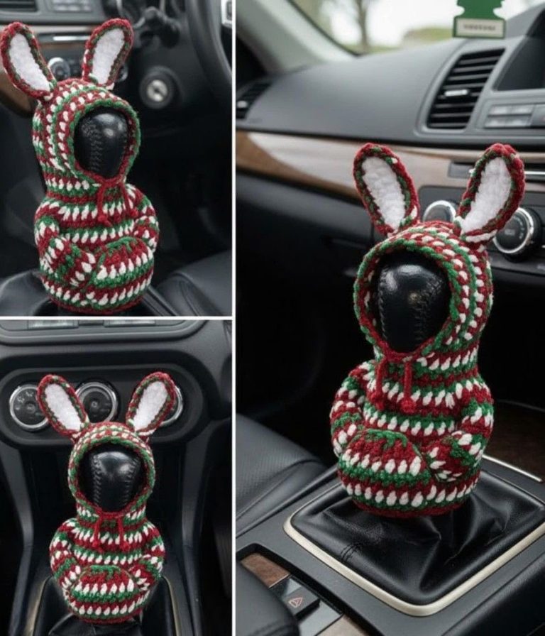 Crochet Gear shift Bunny Hoodie