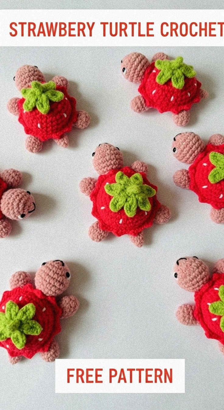 Crochet Strawberry Turtle Pattern