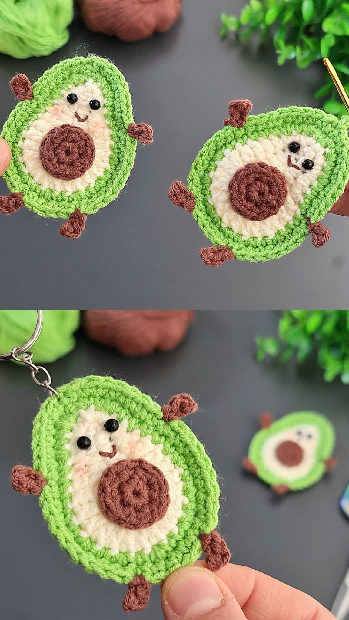 Crochet Avocado Keychain Pattern