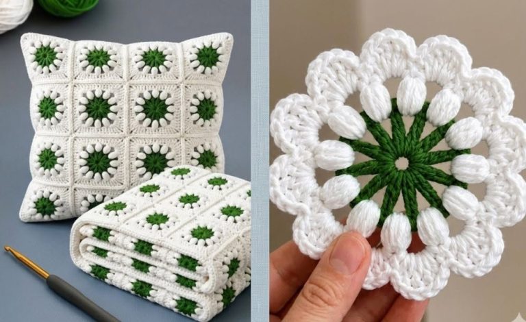 Crochet Daisy Motif Square Pattern