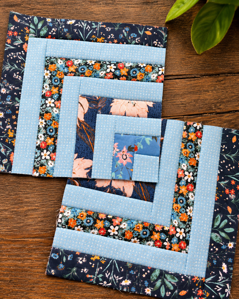 Half Log Cabin Quilt Block Pattern